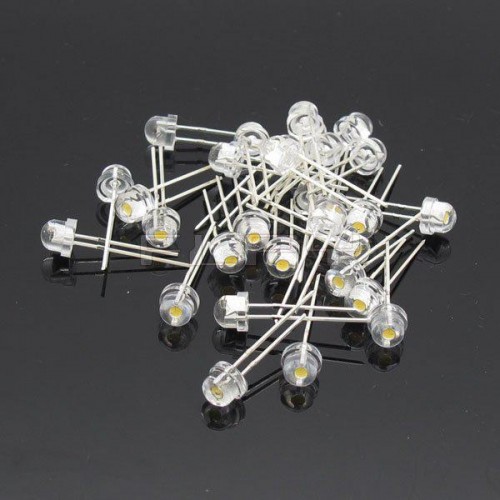 5mm Straw hat LED (5 Pack)-Warm white | MG Super Labs